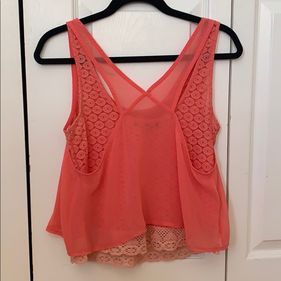 Love Culture | Tops | Double Layer Tank Topsheer Overlay Crochet Under ...